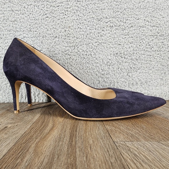 M. Gemi | Shoes | M Gemi Dark Blue Suede Heels | Poshmark